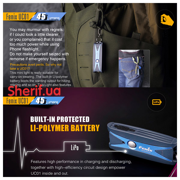 Интернет-магазин Шериф - Ліхтар світлодіодний FENIX UC01 купити ціна дніпро11